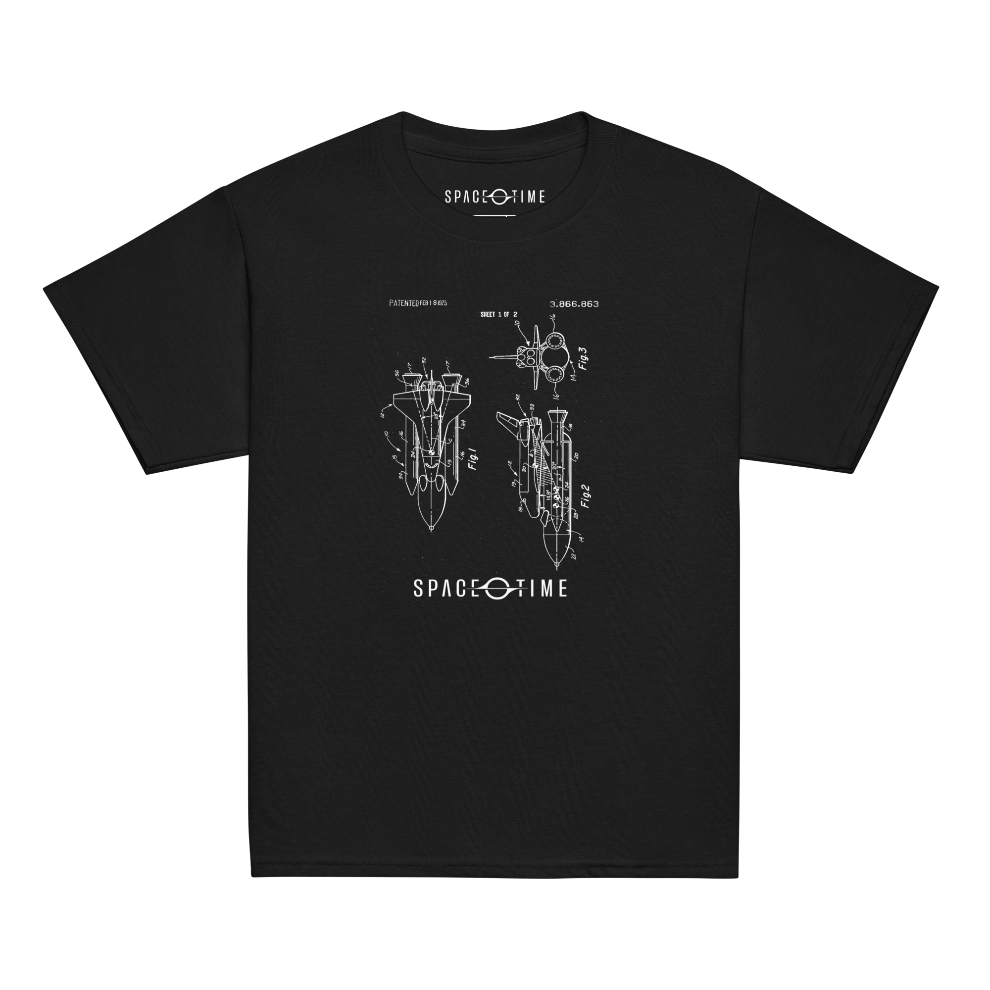 pbsspacetime - Space Shuttle Patent T-shirt (Youth's Shirt + Multiple Colors) – Crowdmade