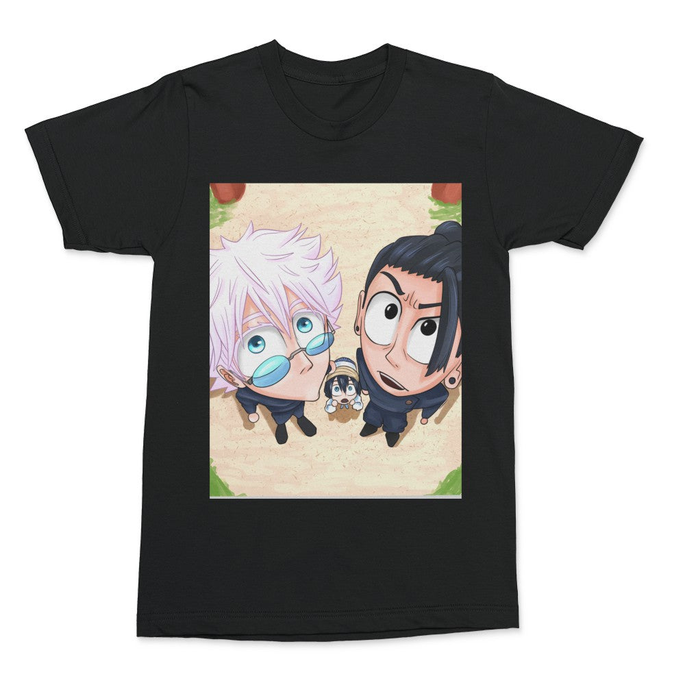 YAHSHYSTORE - BIG HEAD SATORU GOJO AND GETO • ART MEME T-SHIRT – Crowdmade