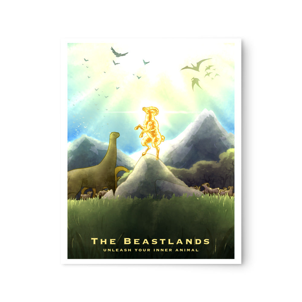 Rolling with Difficulty - Beastlands Travel Poster – Crowdmade