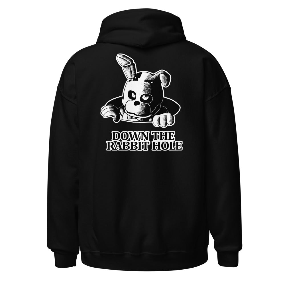 EIE ANIMATIONS - Down The Rabbit Hole Hoodie (Front and Back) – Crowdmade