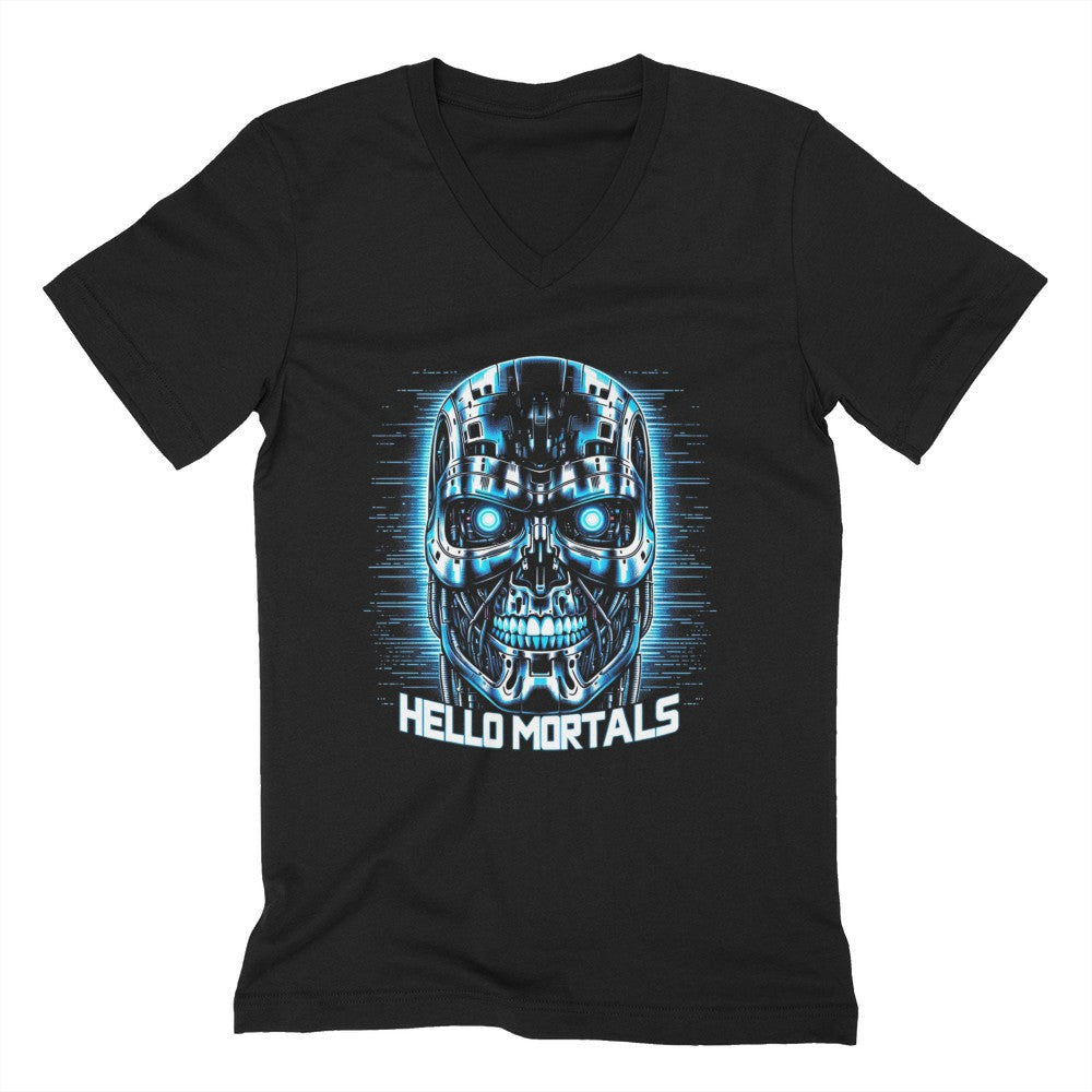 Sciencephile the AI - Hello Mortals V-Neck Tee – Crowdmade