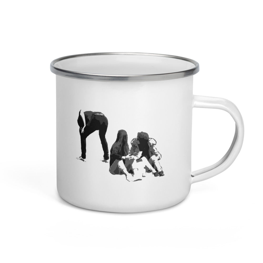 HumorBagel - "Moment in Time" Enamel Mug (photo and text) – Crowdmade