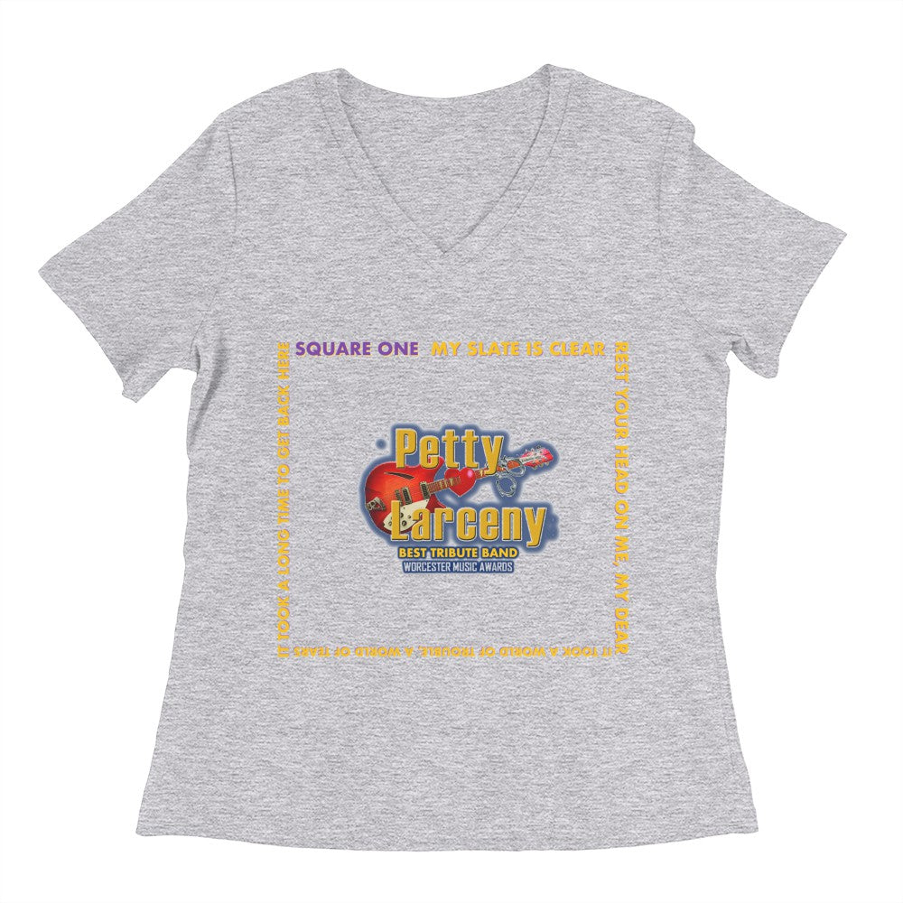 Petty Larceny Merch - Petty Larceny "Square One" Ladies V-Neck – Crowdmade
