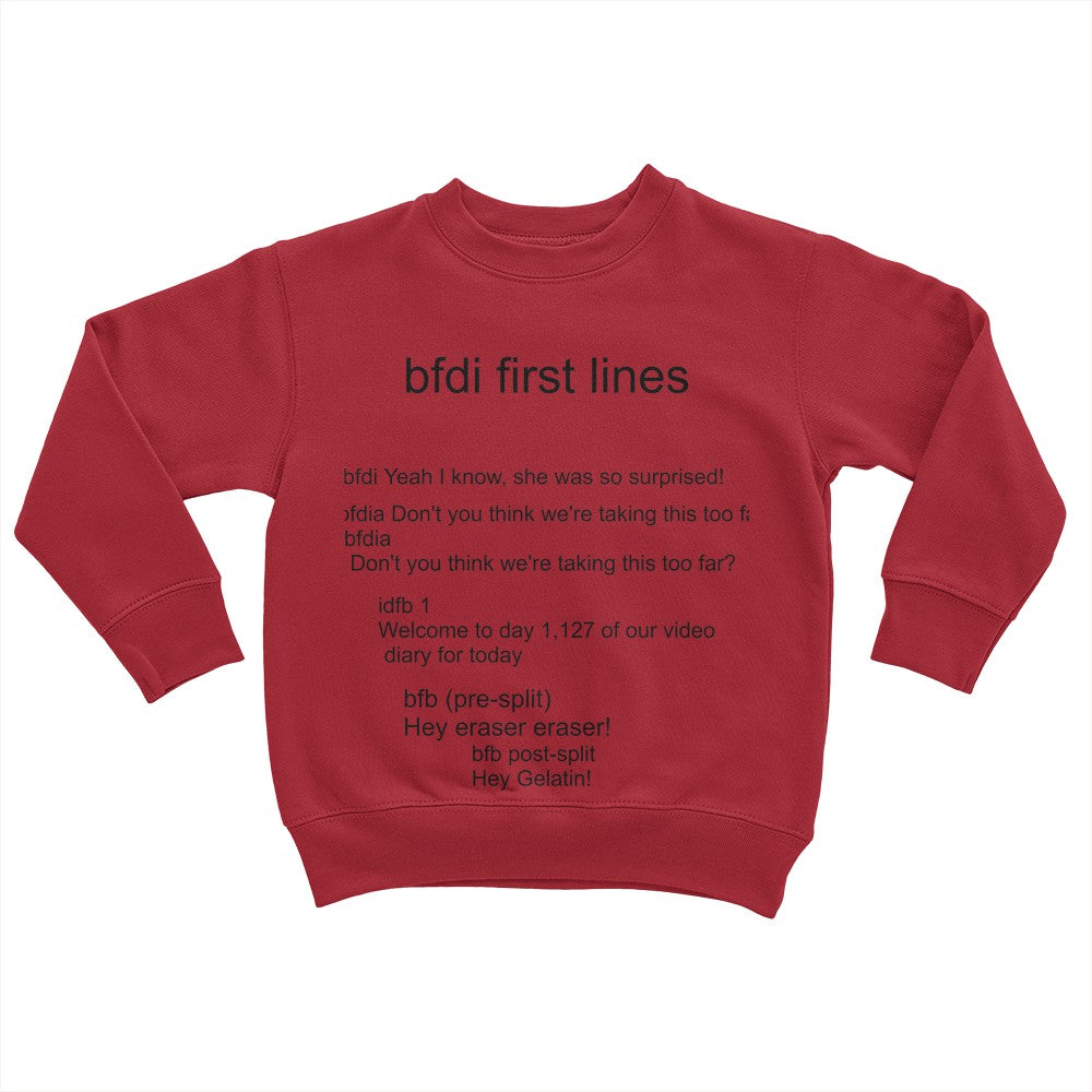 bfdi fan merch - every first bfdi sentence – Crowdmade