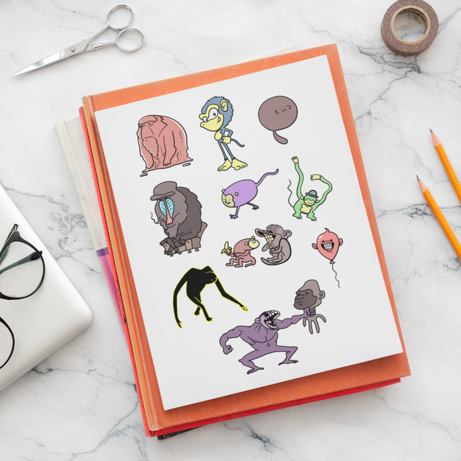 Shoocharu - Monkey Sticker Sheet 2 – Crowdmade