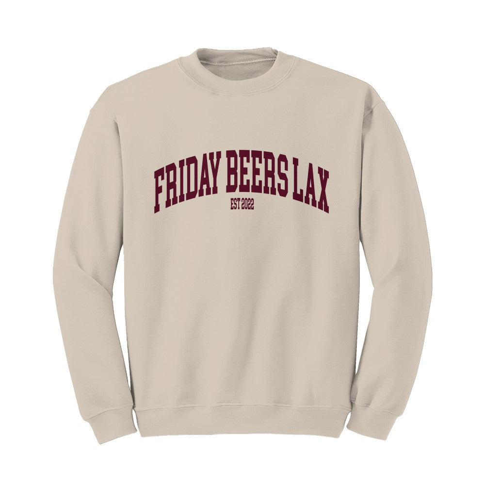 Friday Beers Lax - College Letters Pullover – Crowdmade