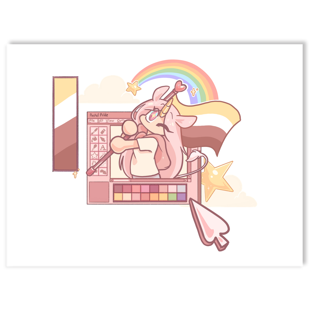 Pastel Flurry - Pastel Pride Webcore Non Binary Sticker – Crowdmade