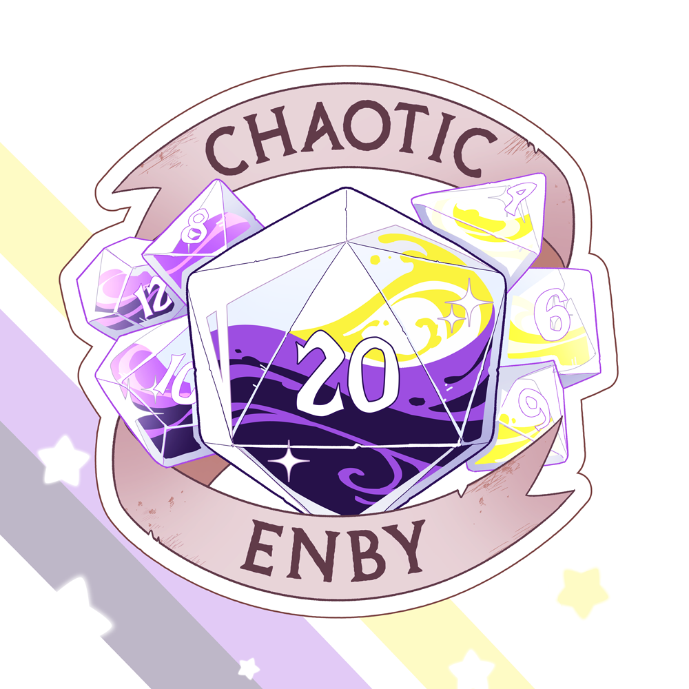 ABD Illustrates - LGBT RPG - NONBINARY Sticker – Crowdmade