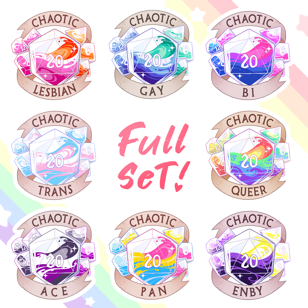ABD Illustrates - LGBT RPG Sticker Sheet – Crowdmade