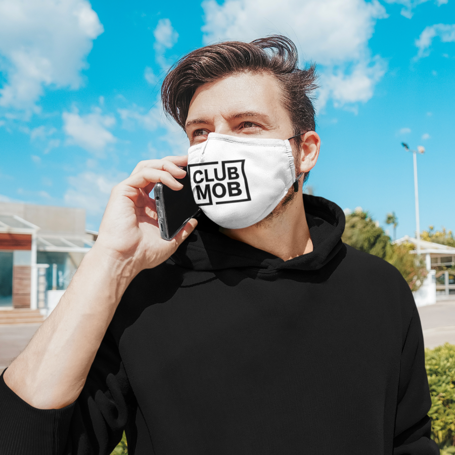 Club Mob White Face Mask – Crowdmade
