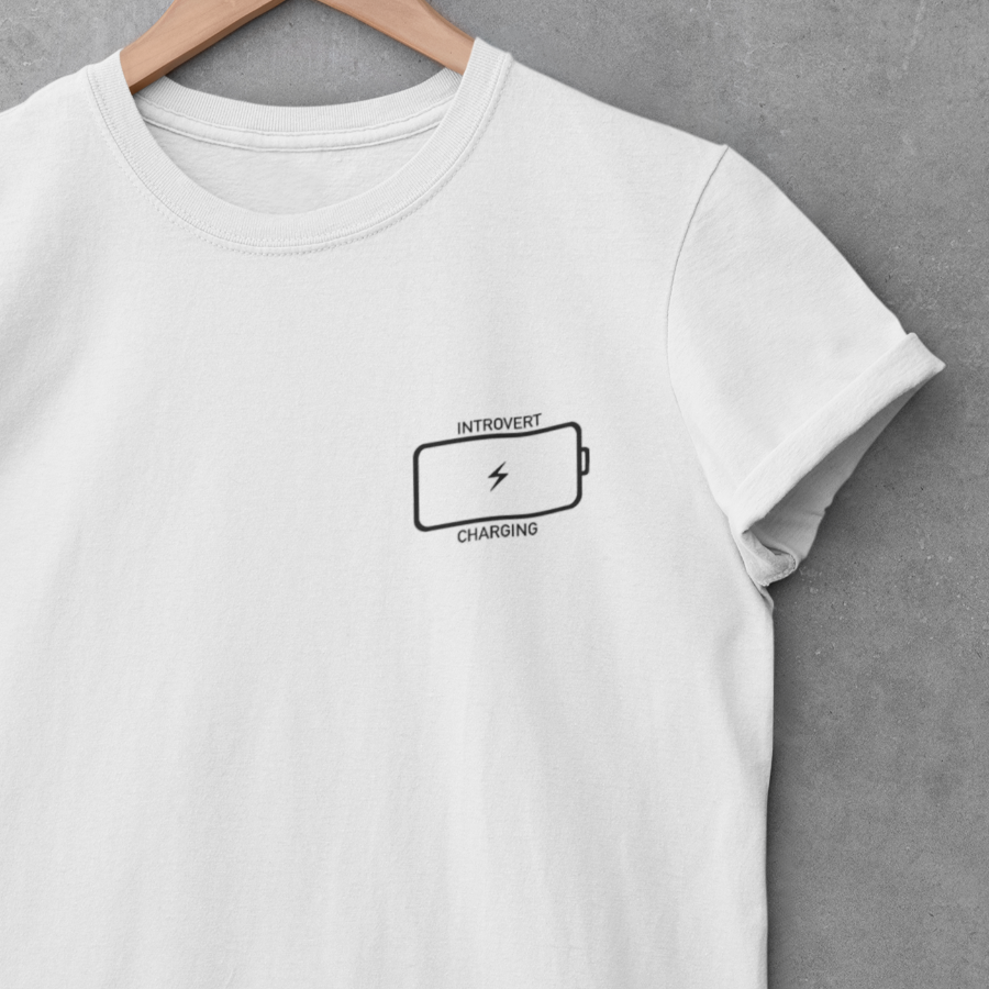 Alex's Corner - Introvert Charging White Shirt – Crowdmade